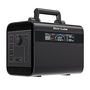STORCUBE-Portable-Power-Station-1000W, 896Wh Solar Generator with LiFePO4 Battery, 3x 1000W (2000W Surge) AC Outputs, 100W PD for Outdoor Camping/RVs/Home Use