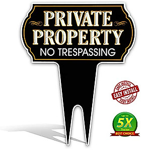 Signs Authority Private Property No Trespassing Sign - Dibond Aluminum 15" X12" No Trespassing Signs Private Property - Metal Yard Signs Protect your Home and Businesses with Private Property Signs