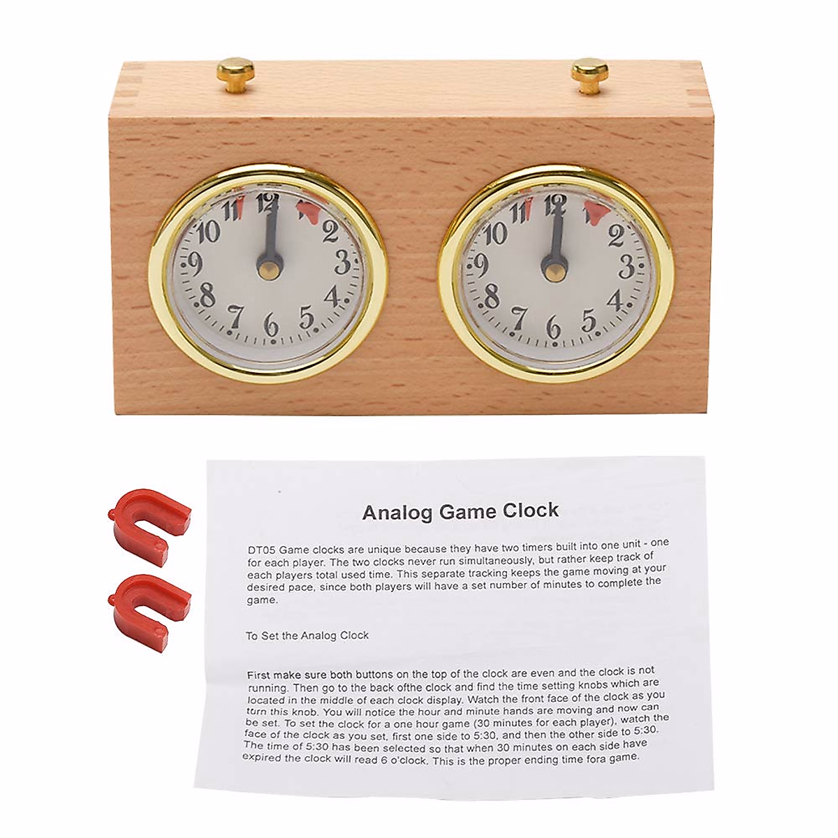 Chess Timer, International Chess Clock, Professional Chess Clock Game Timer, Analogue Clock Chess Timer, I-GO Count Up Count Down Timer, No Battery Needed