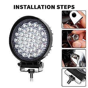 Green Led Pods, 4.5 inch Round Light Bar, Waterproof 41W 4100LMS Spot Off-Road Work Driving Light for Trucks SUV ATV Boat Marine RV Tractor UTV Hunters Motorcycle 12V 24V, Fog Tail Bumper Roof Hood