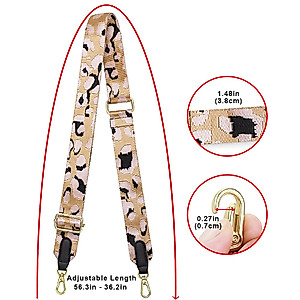 nuoku Purse Straps Replacement Crossbody Straps for Purses Straps for Handbags Luggage Straps, Leopard Print