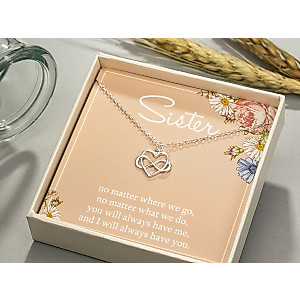 RareLove Sister Gifts from Sisters,925 Sterling Silver Tiny Infinity Heart Necklaces for Women,Birthday Jewelry Gift Necklaces for Sisters,Mothers Day Christmas Gifts