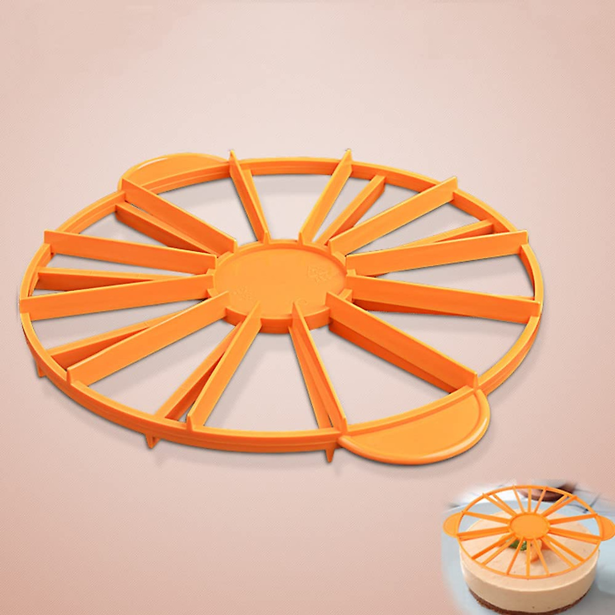 Round Cake Slice & Pie Slicer Marker, Cake Divider, Cheesecake Cutter, 10 or 12 Slices Double Sided Cake Portion Marker, Works for Cakes 10 Inches Diameter