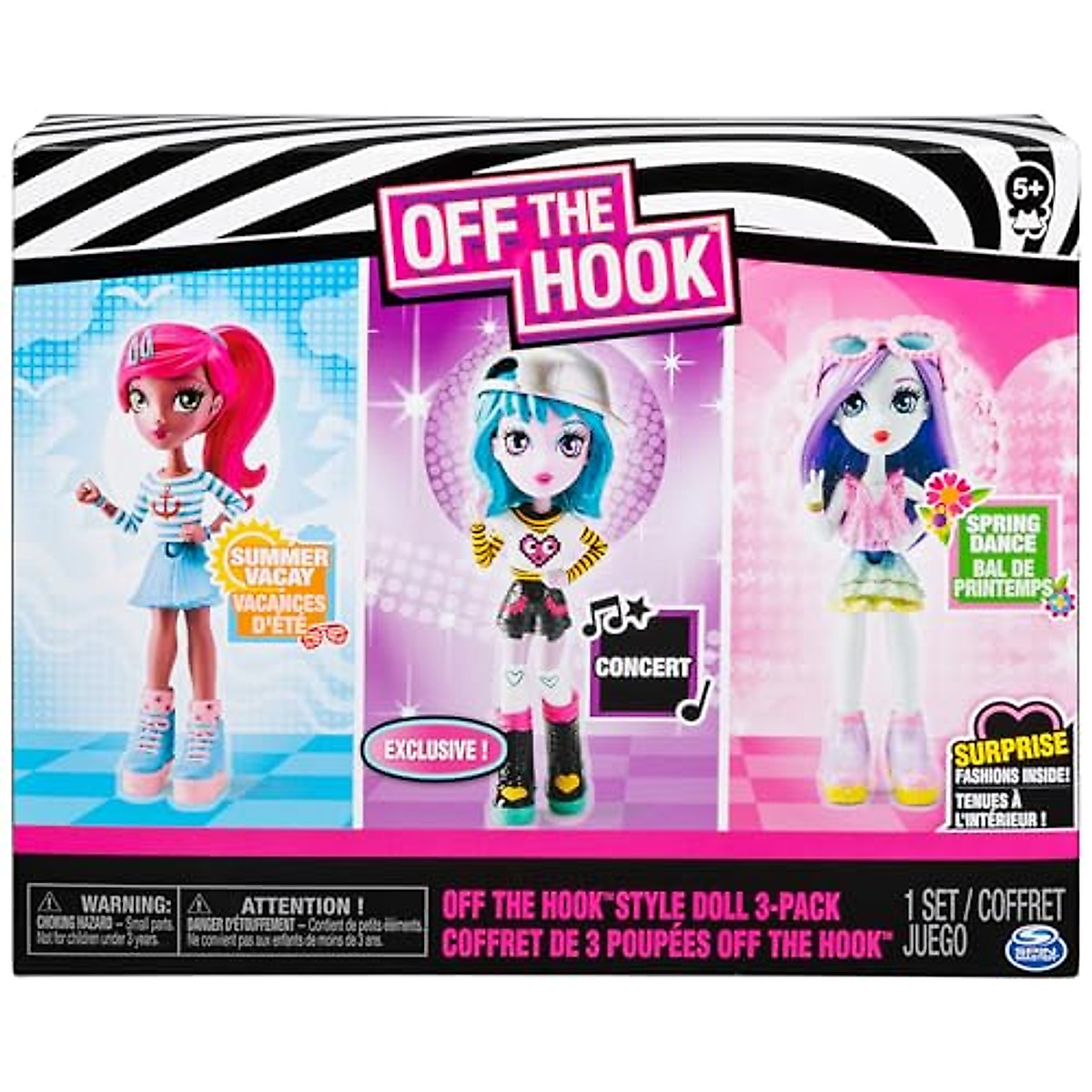 Off the Hook Style Doll 3-Pack, 4-inch Small Dolls with Mix and Match Fashions and Accessories, for Girls Aged 5 and Up, Exclusively at Amazon