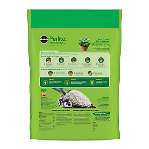 Miracle-Gro Perlite, Enriched with Plant Food, Improves Drainage and Aeration in Potting Mixes, For Container Plants, 8 qt., 3-Pack