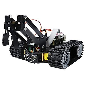 Freenove Tank Robot Kit for Raspberry Pi 4 B 3 B+ B A+, Crawler Chassis, Grab Objects, Ball Tracing, Line Tracking, Obstacle Avoidance, App Control, Camera, Servo (Raspberry Pi NOT Included)
