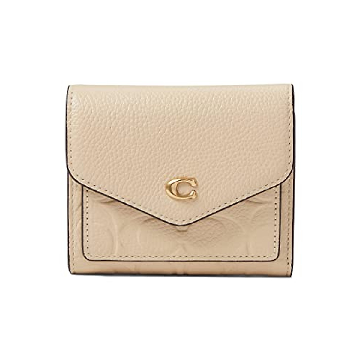 COACH Signature Leather Wyn Small Wallet Ivory One Size