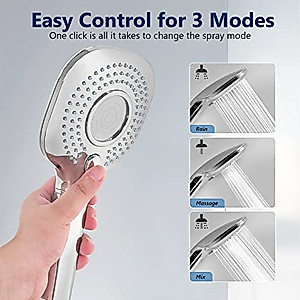 Filtered Shower Head with Handheld, High Pressure Shower Head with Filter For Hard Water, Upgraded KDF Filter Water Softener Showerhead with Hose & Adjustable Bracket, Detachable Shower Head - KOSNEW