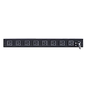 CyberPower PDU15M2F8R Metered PDU, 100-125V/15A, 10 Outlets, 1U Rackmount, Black