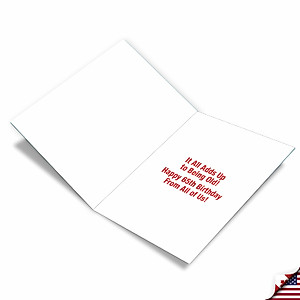 NobleWorks - Jumbo Card for 65th Birthdays (8.5 x 11 Inch) - Fun Milestone Birthday Celebration, Big Group 65 Year Old Greeting from All of Us - Age Equation 65 J9421MBG-US
