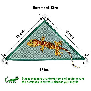 KUDES Bearded Dragon Hammock, 2 Pack Reptile Hammock Lounger Ladder Lizard Hanging Bed House Cage Accessories Reptile Terrariums Habitat Decoration for Bearded Dragons Geckos Lizards Reptile Snakes