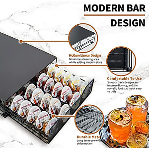 WIWIWISAM Cocktail Pod Holder for Bartesian Pod Drawer Storage Bartesian Pods Black Metal Modern Design(36 Pods)