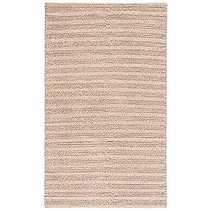 Safavieh Natura Collection Accent Rug - 4' x 6', Beige, Handmade Flat Weave Boho Farmhouse Wool, Ideal for High Traffic Areas in Entryway, Living Room, Bedroom (NAT280B)