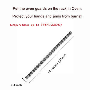 LokiLux Silicone Oven Rack Guards 4 Pack, Heat Resistant Oven Rack Shields,Oven Rack Edge Protector Guard Cover,14 Inch Long,Prevent Hand/Arm Against Burns(Gray)