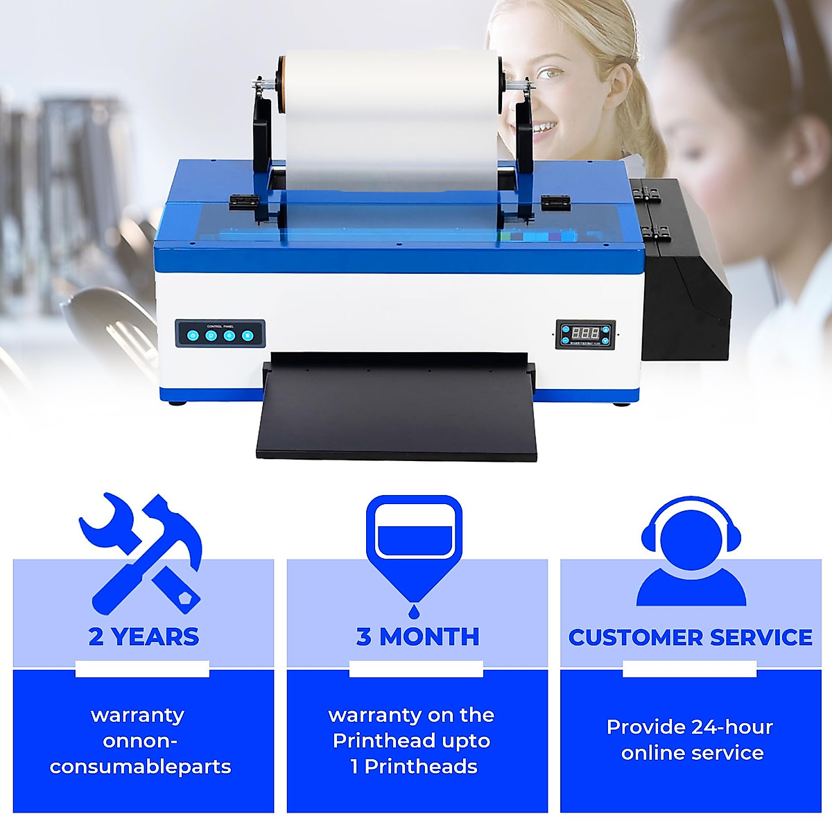 PUNEHOD DTF Transfer Printer A3 L1800 T Shirt Printer for Fabrics, Leather, Toys, Swimwear, Handicrafts, T Shirt, Pillow, Other Textile.(DTF Printer + Oven+6X 500ml Ink)