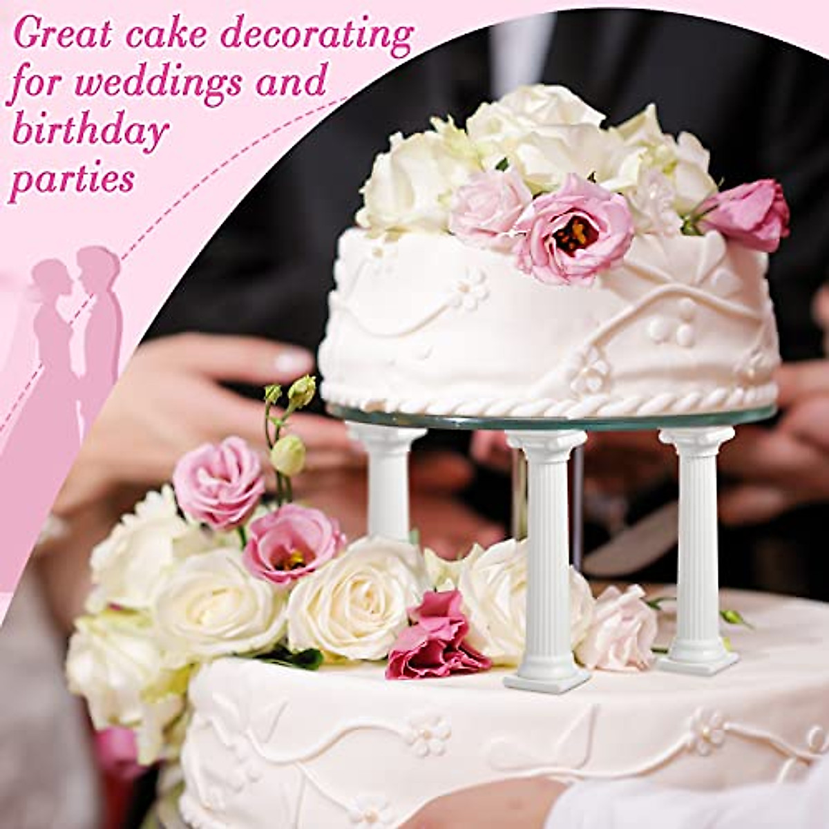 Elegant 24 Pcs Roman Column Cake Tier Separator Stands