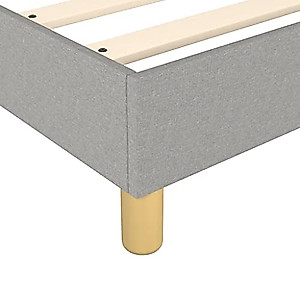 vidaXL Box Spring Bed with Mattress Home Bedroom Mattress Pad Double Bed Frame Base Foam Topper Furniture Light Gray 53.9"x74.8" Full Fabric