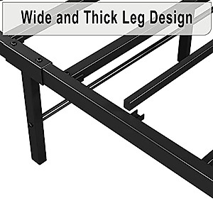 LIKIMIO Twin Bed Frame, Storage Headboard with Charging Station, Solid and Stable, Noise Free, No Box Spring Needed, Easy Assembly (Vintage and Black)
