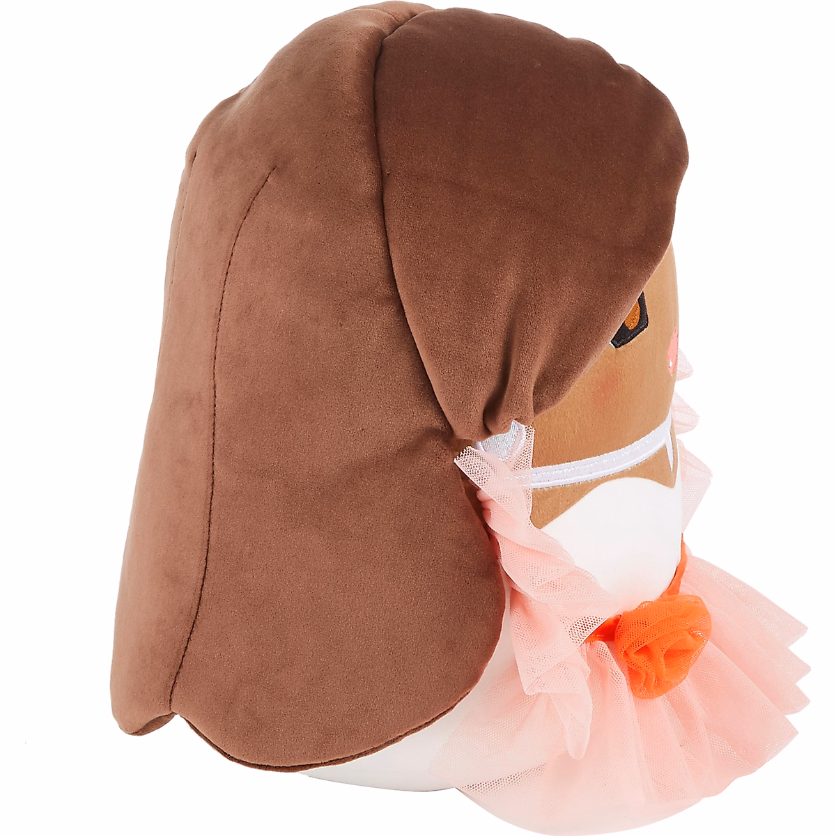 Barbie Cuutopia Plush, 10-inch Soft Pillow Doll Inspired by Iconic ‘80s Peach Gown with Tactile Ruffle Sleeves & Long Hair, Collectible Toy