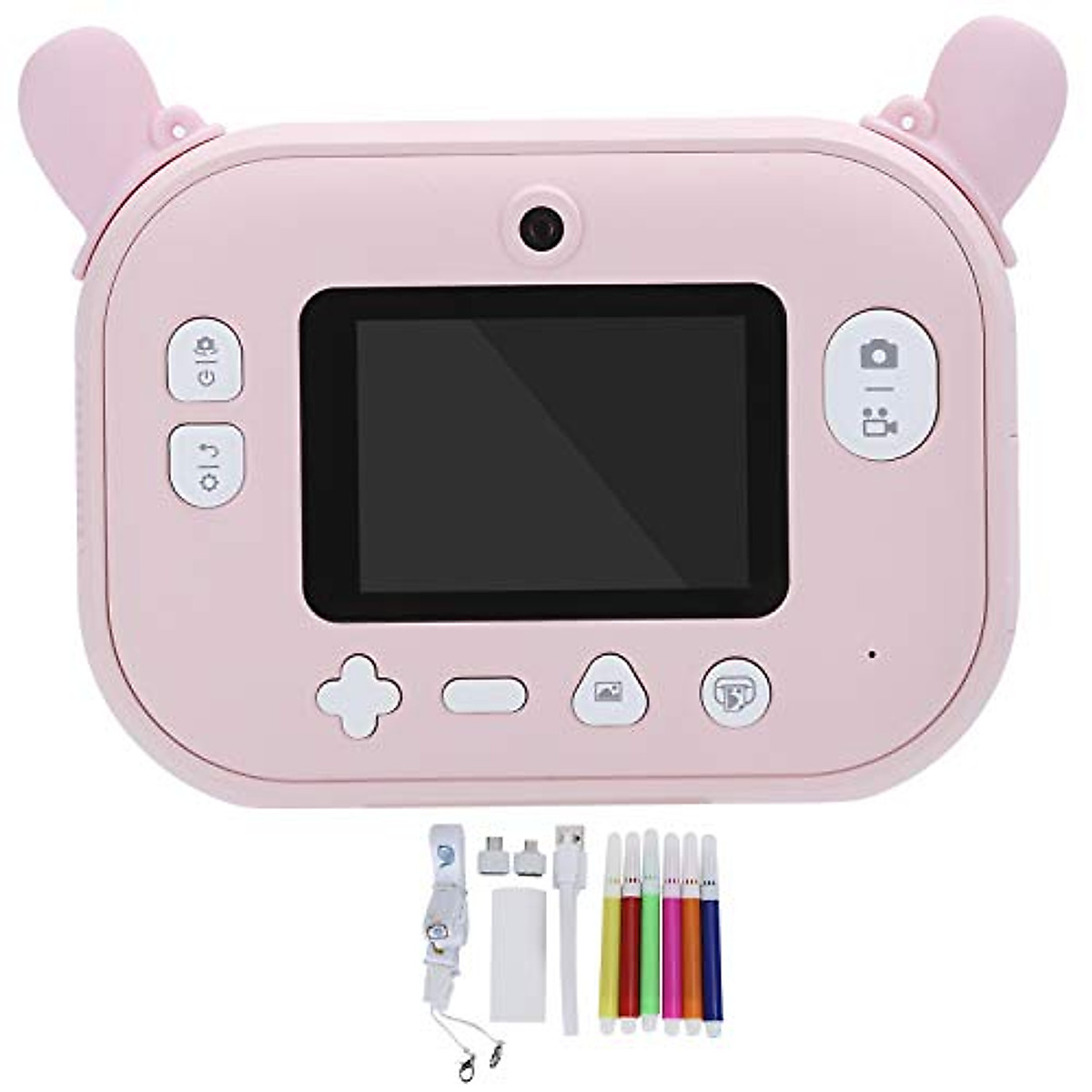 Digital Camera for Children, Cartoon Camera Portable Kids Mini Digital Camera Automatically Print Photo 2.4inch High Definition Screen