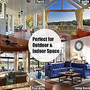 BONZER Waterproof Indoor/Outdoor Curtains for Patio - Thermal Insulated, Sun Blocking Grommet Blackout Curtains for Bedroom, Porch, Living Room, Pergola, Cabana, 2 Panels, 52 x 84 inch, White