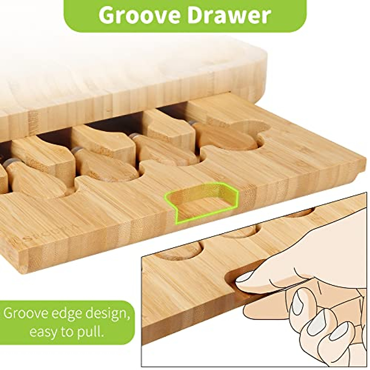 Secura Cheese Board Set, Bamboo Charcuterie Board Meat Platter Serving Tray and Knife Set with 2 Ceramic Bowls, Gift for Mother's Day Easter Thanksgiving Christmas Housewarming Wedding Anniversary