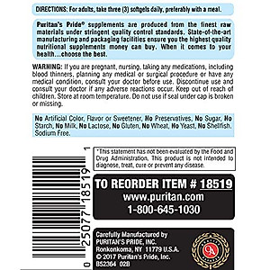 Puritans Pride Triple Omega 3-6-9 Fish, Flax & Borage Oils, Supports Heart Health and Healthy Joints, 240 ct