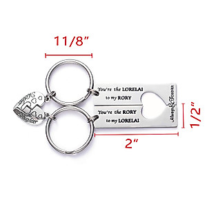 LParkin Gilmore Girls Merchandise Keychains For Mother Daughter Gifts Keychain Set of 2