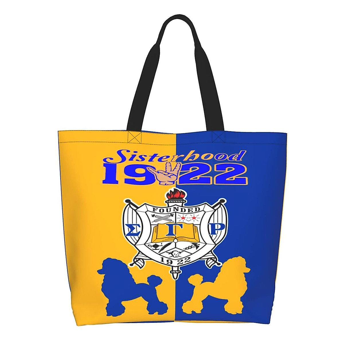 Kunsaww Sigma Gamma Rho Shoulder Bag Sorority Gifts Women'S Fashion Shoulder Tote Large Capacity Reusable Shopping Bag