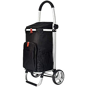 Shopping Trolley on Wheels Multi Function Shopping Cart Folding Portable Climbing Stair Trolley Trailer,Insulation Trolley Retractable Fast Folding Storage Hand Trucks,