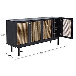 Safavieh Home Collection Piran Black and Gold 4-Door 2-Shelf Media (65-inch Flat Screen) TV Stand