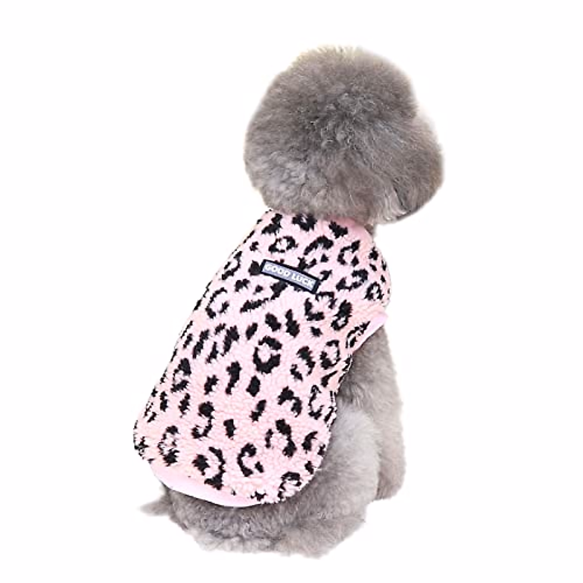 ZTGD Dog Sweaters for Small Dogs,Kawaii Dog Clothes Leopard Printed for Small Dogs Girl and Boy,Puppy Clothes Soft Warm Fleece Thickening for Winter,Autumn Pink S
