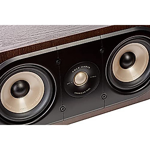Polk Signature Elite ES30 Center Channel Speaker - Hi-Res Audio Certified, Dolby Atmos & DTS:X Compatible, 1" Tweeter & Two 5.25" Woofers, Dual Power Port for Effortless Bass, Contemporary Walnut