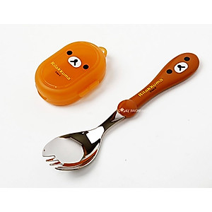 Generic Cute Bear Designed Stainless Steel Spork (Spoon Fork) with Cover (Brown), Medium