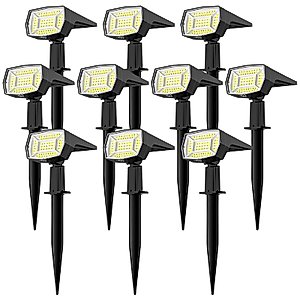 Solar Spot Lights Outdoor, 10 Pack Waterproof Solar Lights Outdoor Motion Sensor, 3 Lighting Modes, 36LED Ultra Bright Wireless Solar Powered Security Lights for Outside Fence Yard Step Deck