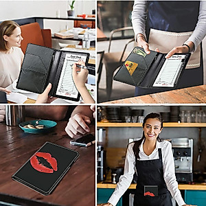 Custom Personalized Photo Picture & Text Server Books for Waiter, Cute Leather Server Pads with Zipper Pocket, Add Pictures Text Logo or Art Design and Make Your Own Customized Waitstaff Organizer