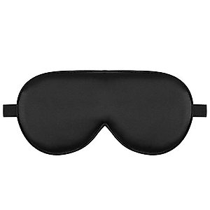 Alaska Bear Silk Sleep Mask and Cloud Soft Eye Cover for Sleeping Organic Mulberry Silk Genuine, Naturally Hypoallergenic & Non-Absorbent, Gender-Neutral (Black)