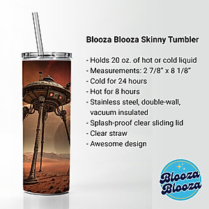 Martian Tripod War Machine Sci-fi From War Of The Worlds Skinny Tumbler 20oz with Straw Insulated Water Bottle Gift