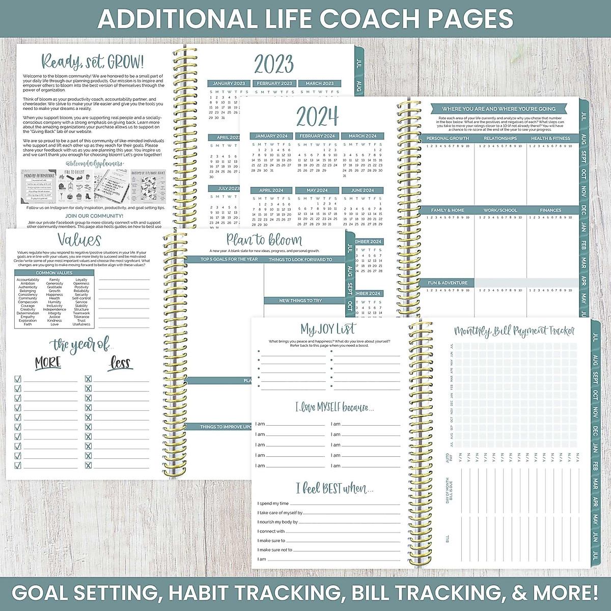 bloom daily planners 2023-2024 Pocket Planner - 4” x 6” - (July 2023 - July 2024) - MINI Weekly/Monthly Agenda Organizer & Calendar Book - Spread Kindness