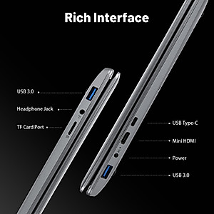 AMIAMO 15.6" Laptop Computer | 8GB RAM | 256GB SSD | 1366 * 768 Screen | USB 3.0 | Bluetooth 4.2 | 2.4/5G WiFi | Mini HDMI | 5000mWh Battery | Pre-Install Windows 11