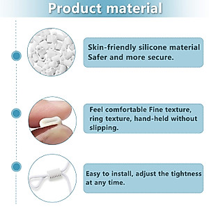 OCEANTREE Cord Locks for Mask, Elastic Adjuster Silicone Cord Stopper No Slip Earloop Toggles for Drawstring Buckle Clasp