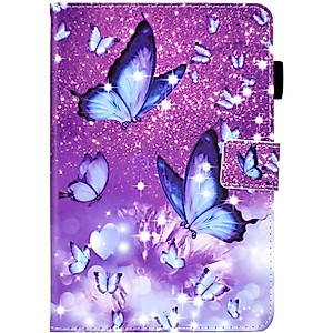 BYCeKe Fire 7 Tablet Case (9th/7th/5th Generation, 2019/2017/2015 Release), PU Leather Stand Cover Case with Auto Wake/Sleep, Not Fit All-New Fire 7 Tablet 12th Gen 2022 Release, Butterfly