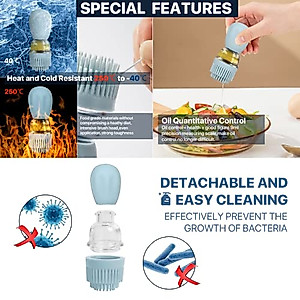 Aililiya Oil Dispenser, 2 Pack Olive Oil Dispenser Bottle with Silicone Brush, 2-In-1 Dropper Glass Measuring Oil Dispenser Bottle for Kitchen Cooking Frying Baking BBQ Pancake Air Fryer Marinating