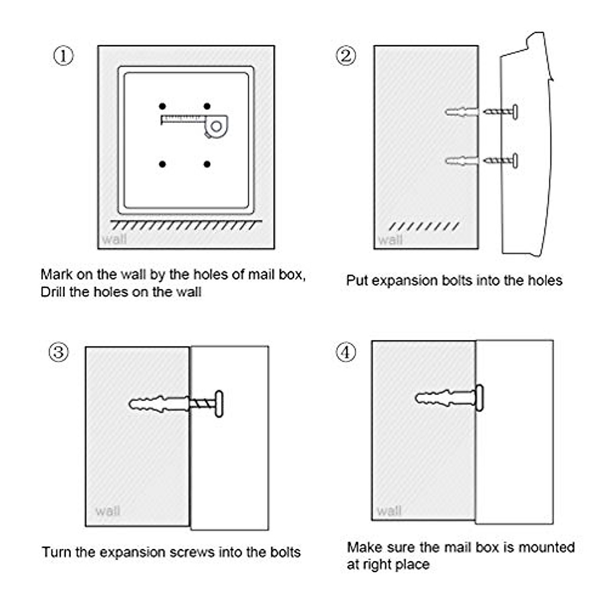 Large Mailbox Wall Mount with Lock, Decaller Modern Mailboxes for Outside, Black, 14.4" x 13" x 4.2"
