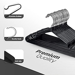 KEPLIN Rubber Coated Metal Clothes Hangers - 20 Pack, Premium, Heavy Duty Metal Hangers for Clothes - Space Saving Coat Hanger for Closet, Racks and Rails