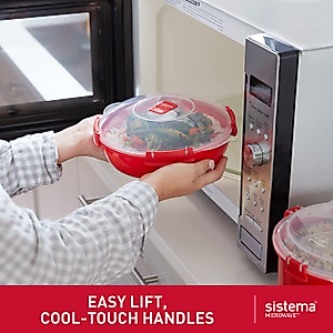 Sistema Microwave Collection, Round Dish, Red, 43.6 Ounce (Pack of 1)