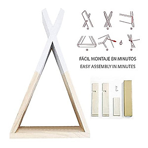 nacnic White Nordic Style Wall Shelf. Triangle Wooden Shelf. Triangular Wooden Shelf Storage. Median