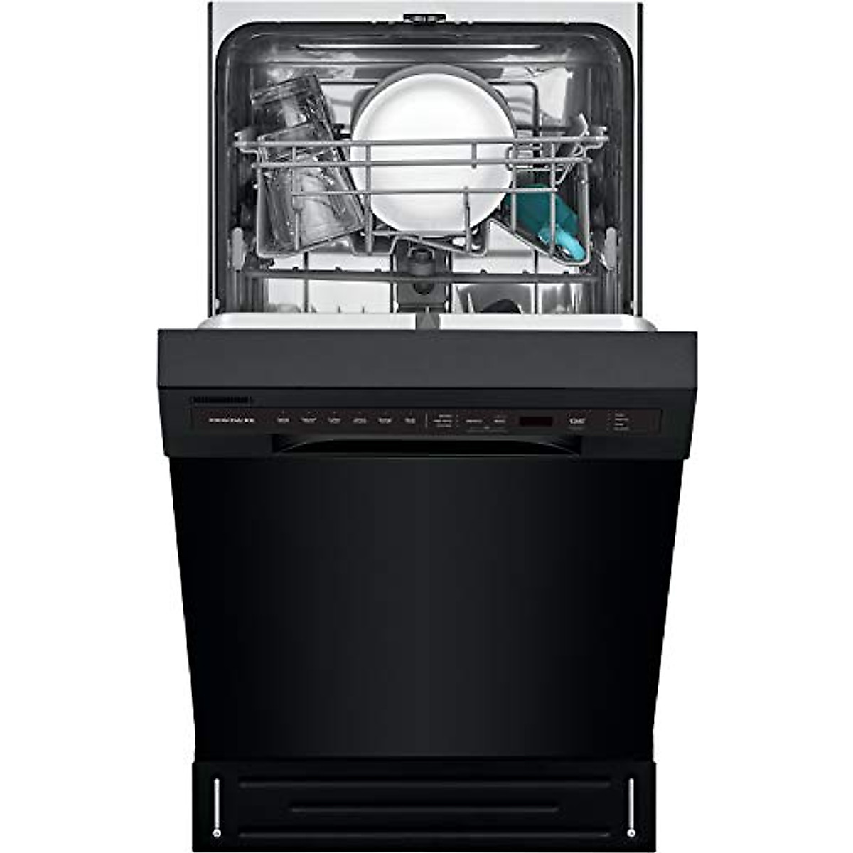 Frigidaire 18 in. ADA Compact Front Control Dishwasher in Black with Dual Spray Arms, 52 dBA, includes room-of-choice delivery