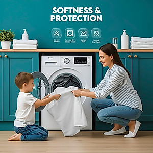 Utopia Bedding Waterproof Bamboo Mattress Protector (Queen) – Stretches up to 17 Inches Deep – 5 Sided Mattress Cover – Soft & Breathable Fitted Style