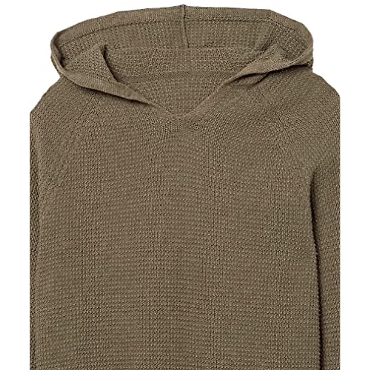 The Knitwear Lab Men's 3D Textured Hoodie Pullover Sweater Bark X-Large